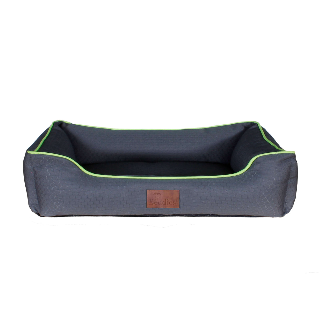 BEDDIES W/PROOF LOUNGER MEDIUM CHARCOAL/LIME – HG PETS